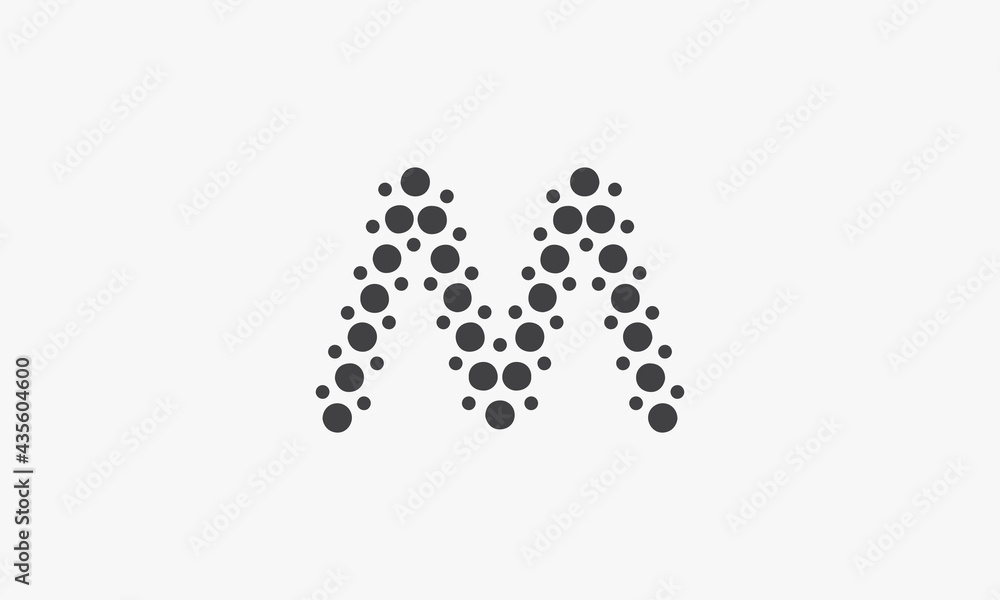 letter M logo dotted concept isolated on white background. Stock Vector ...