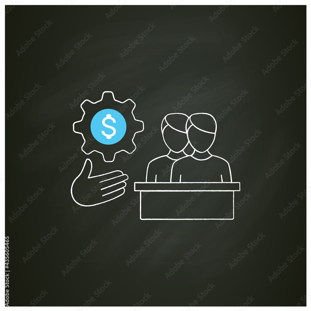 EVP chalk icon. Development employee value proposition. Benefits which ...