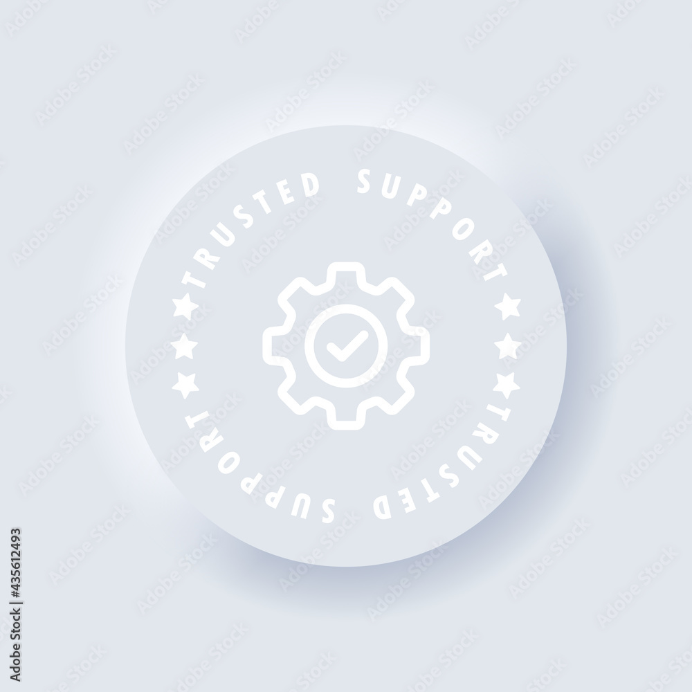 Installation and support icons. Trusted support icon. Vector. Check ...