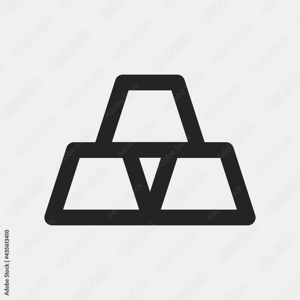 Gold bars icon isolated on background. Gold bricks symbol modern ...