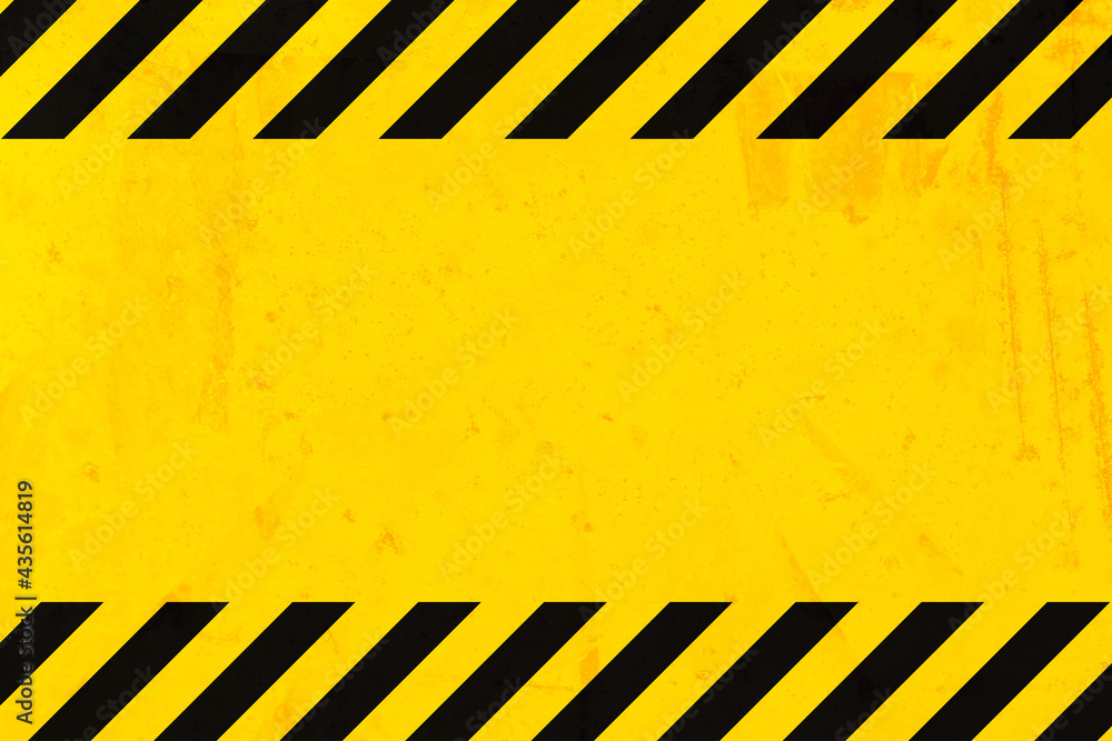 Grunge yellow and black diagonal stripes. Industrial warning background ...