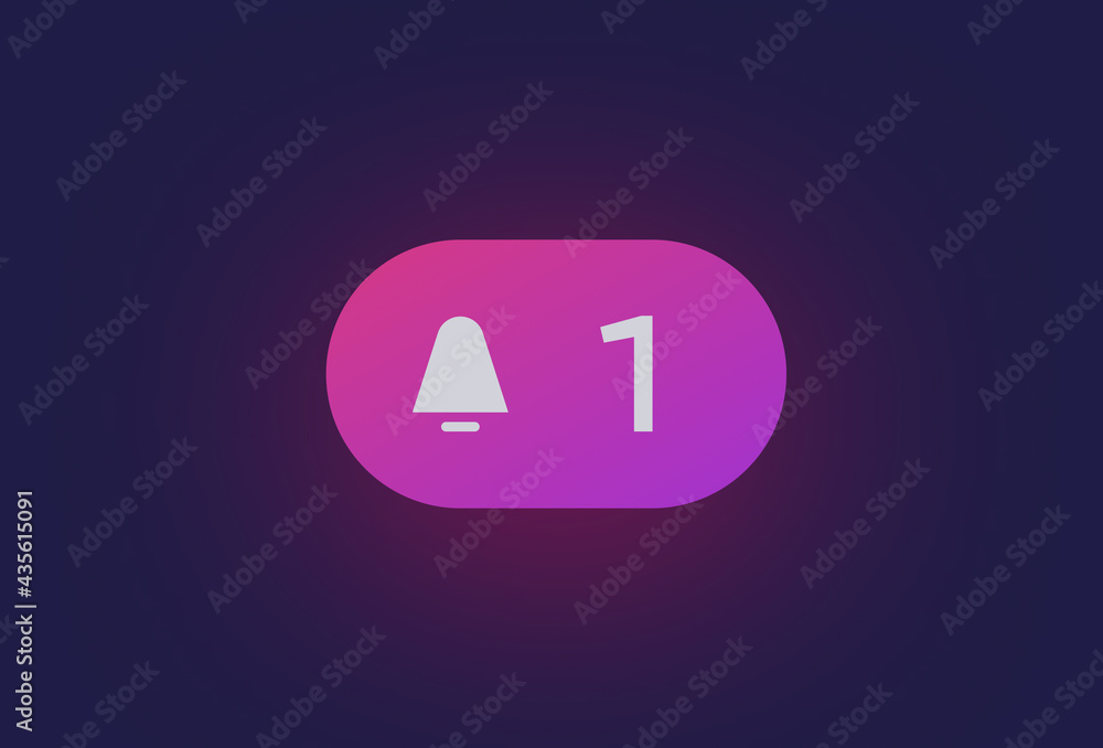 Notification bell icon, subscriber. Social media subscribers. Mock up ...