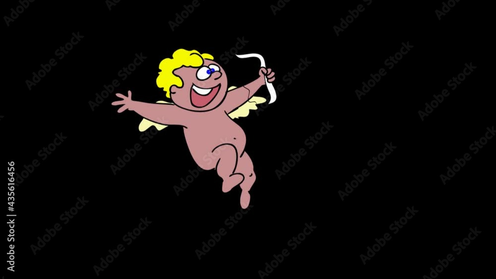 Cupid shots the people to love each other..HD 1080.2D animated cartoon ...