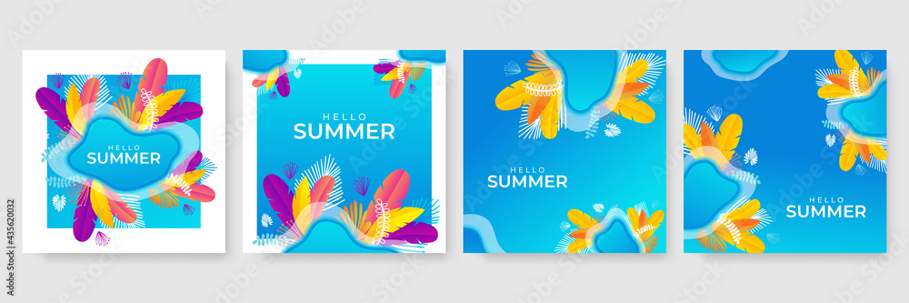 Set ot summer insta templates for life stories and news. Backgrounds ...
