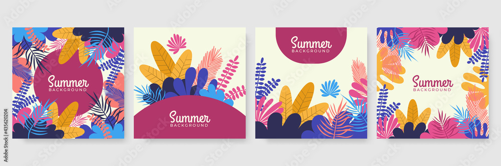 Set ot summer insta templates for life stories and news. Backgrounds ...