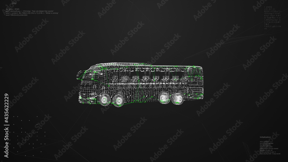 Bus Model UI Animation. HUD Truck Scanning. Stock Illustration | Adobe ...