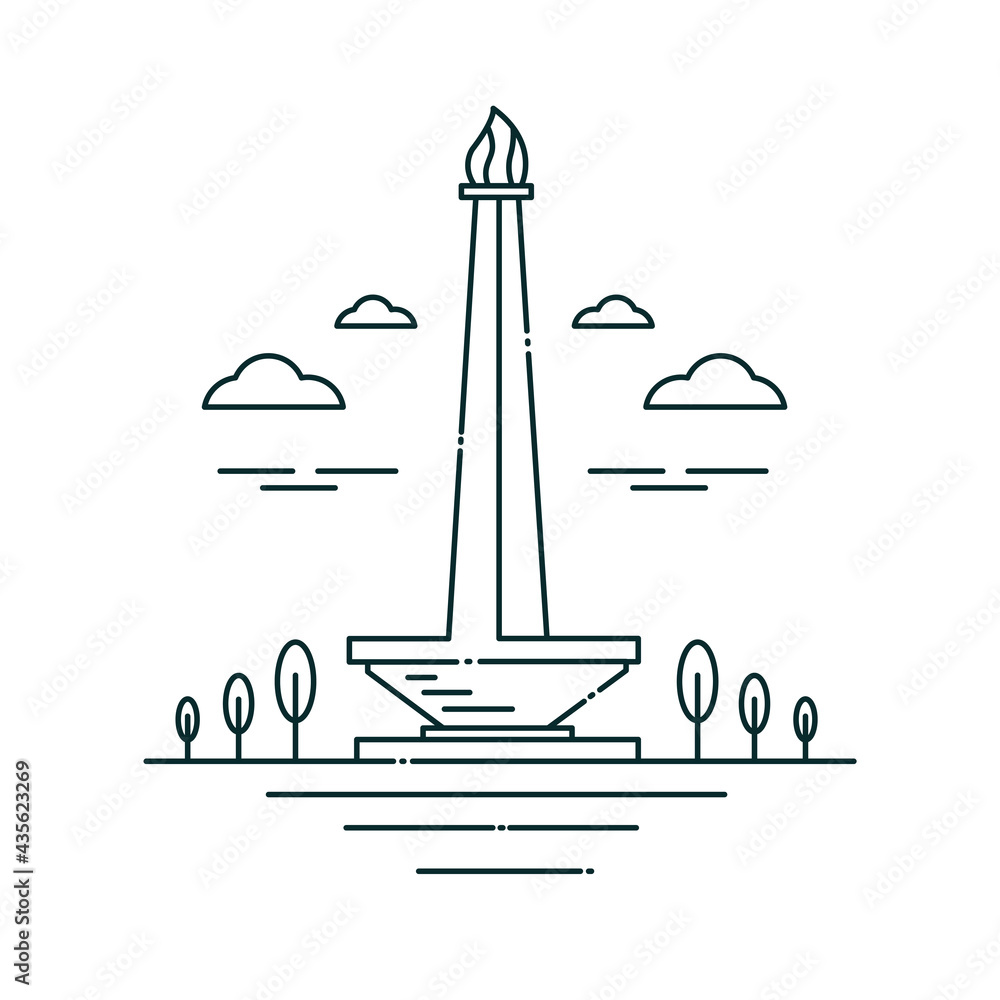 Tugu_Monumen_Nasional_Indonesia_Monas_Icon-01 Stock Illustration ...