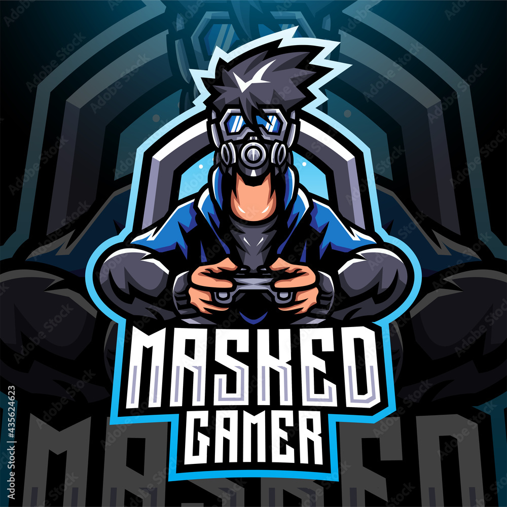 Mask gamer esport mascot logo design Stock Vector | Adobe Stock