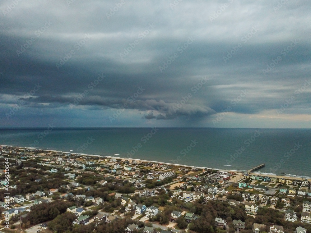 Rain squall moves across the Atlantic Ocean offshore of Nags Head ...