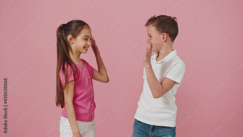 Stockvideo Family team. Confident brother and sister giving high five ...