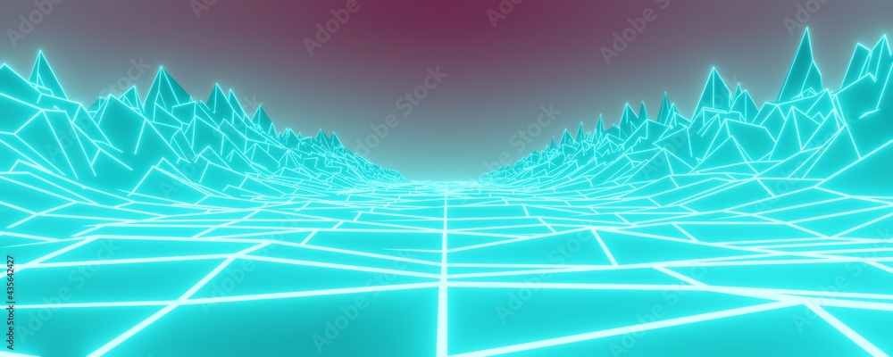 Computer generated binary code landscape on black background . Big Data . Binary Code ...