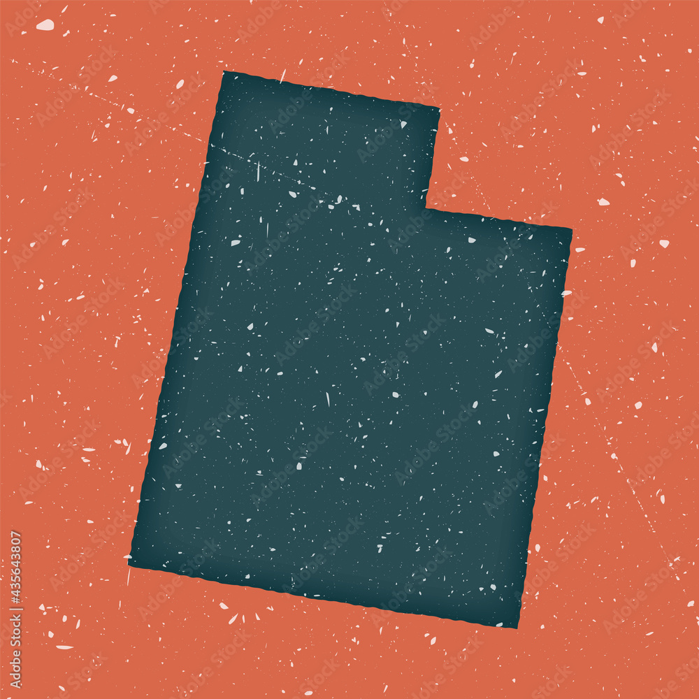 Utah vintage map. Grunge map of the us state with distressed texture ...