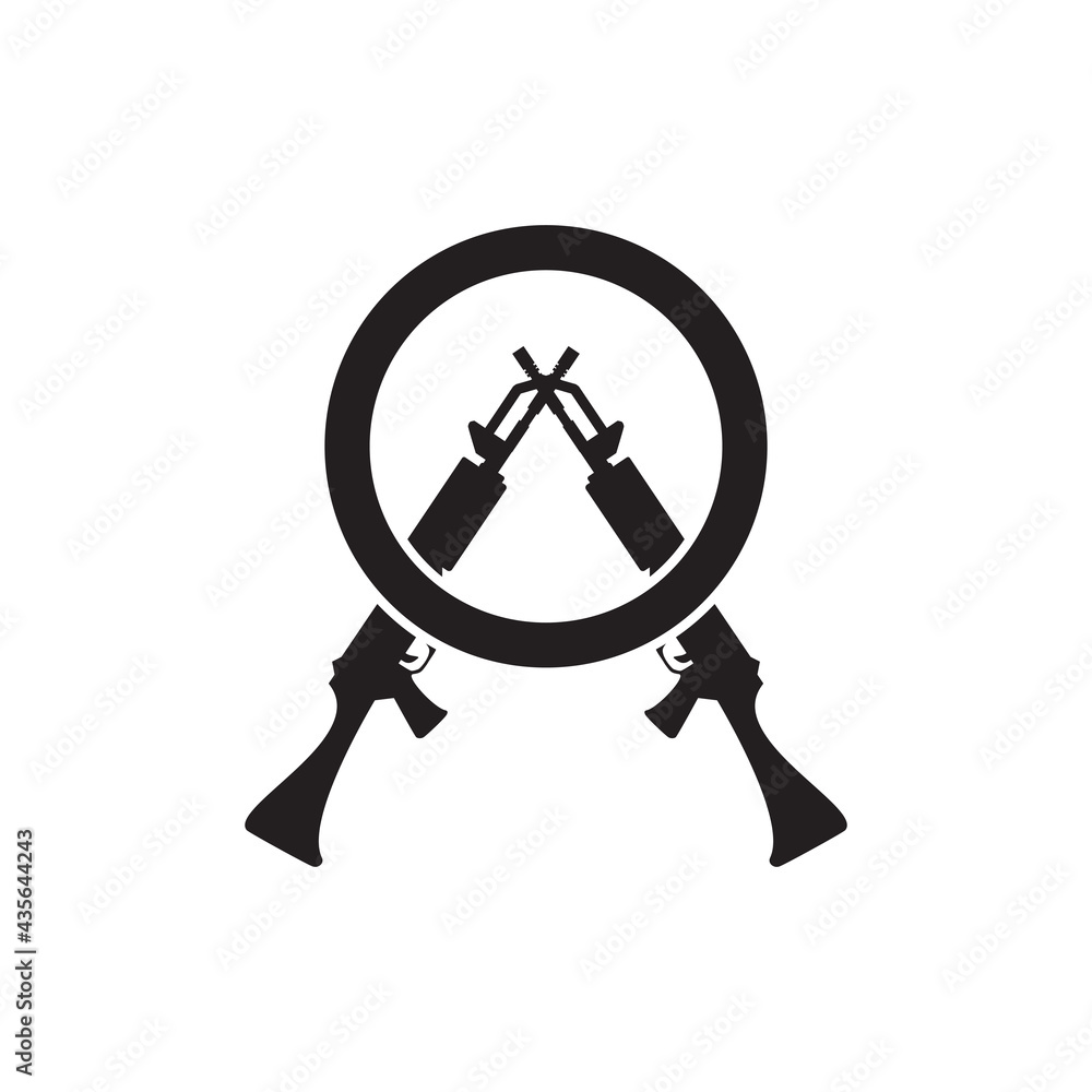 Machine gun logo design template Stock Vector | Adobe Stock