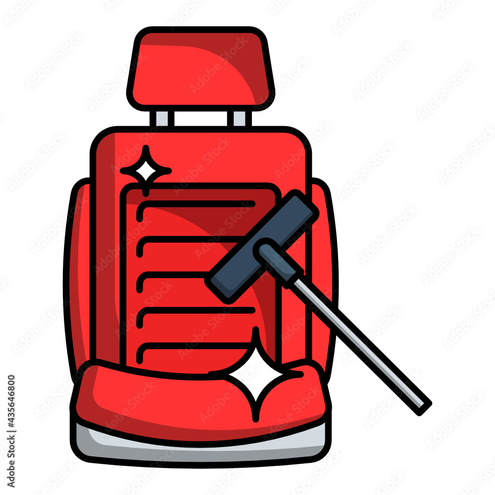 Car Seat with Cleaning Sprayer Concept, Interior Car Detailing vector ...