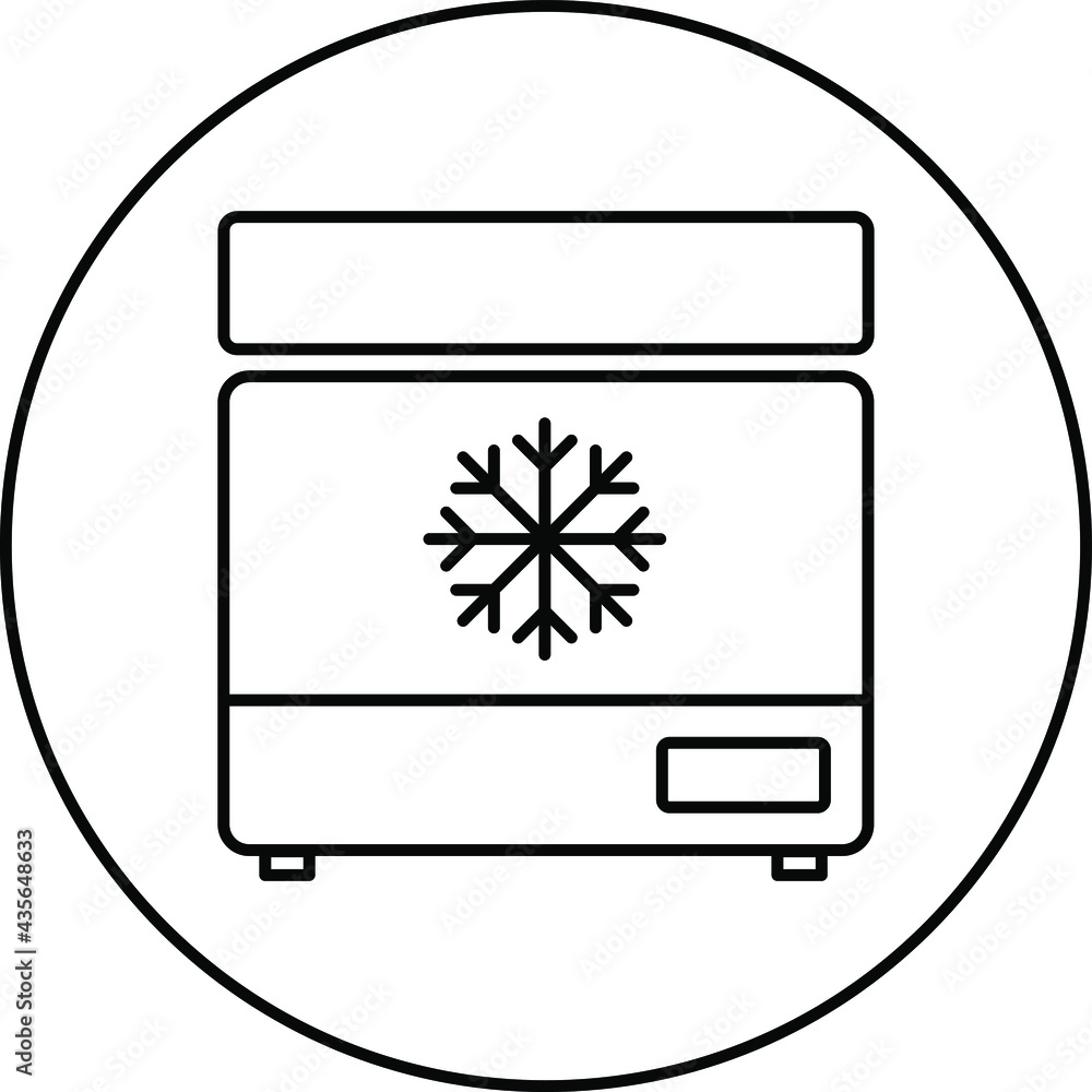 Deep freezer icon vector, cool, refrigerator, freezer, fridge ...
