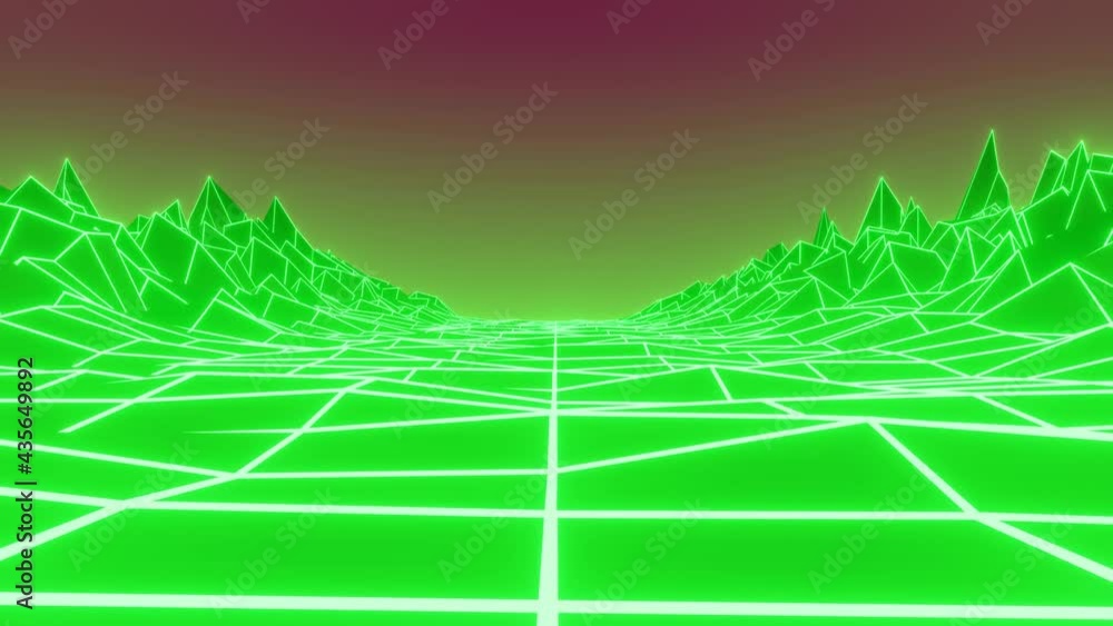 Computer Generated Binary Code Landscape Big Data Binary Code Wireframe Landscape