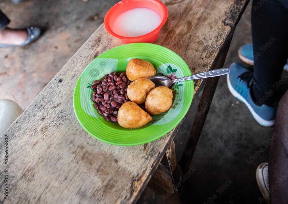 Traditional cameroonian food, beignets haricots, a typical african ...