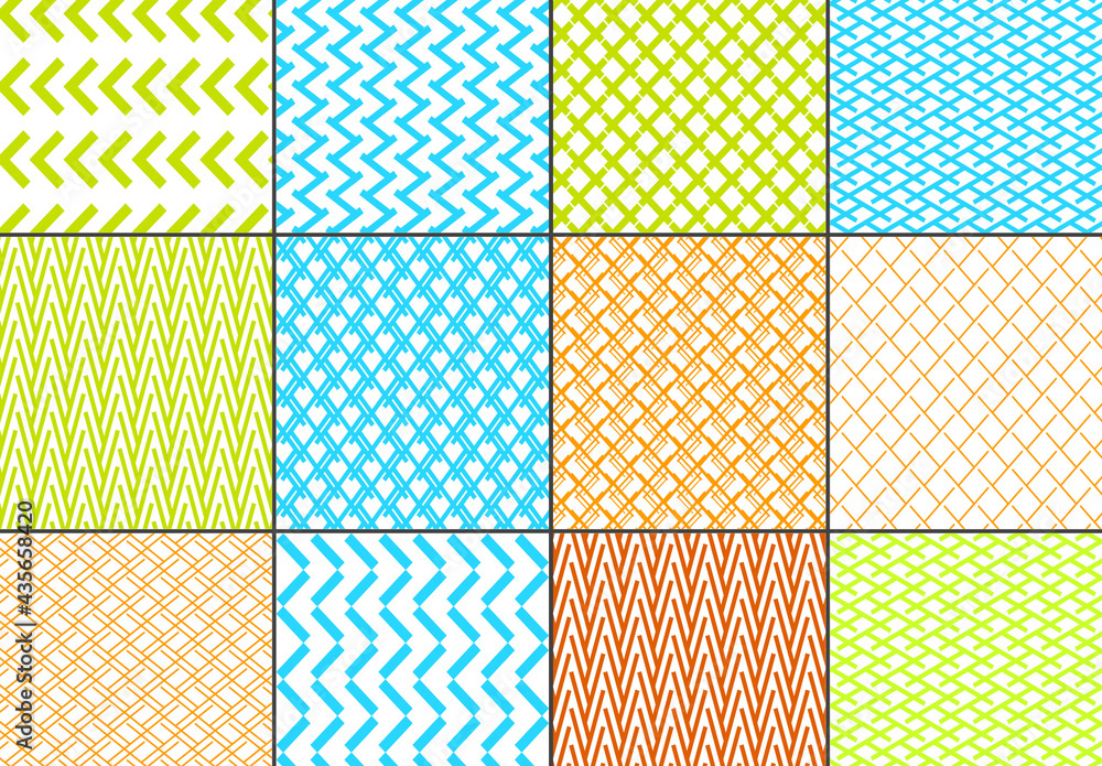 Seamless Bright Geometric Overlay Pattern Set Stock Template | Adobe Stock