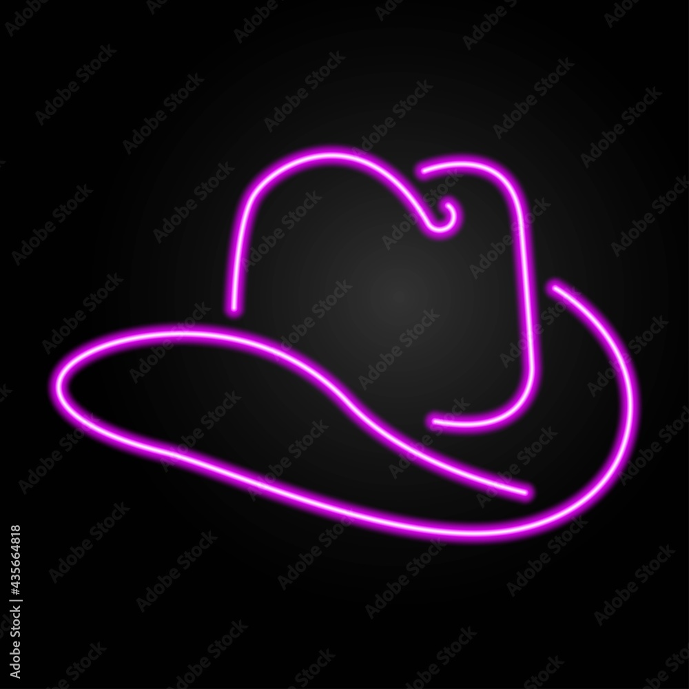 Hat neon sign, modern glowing banner design, colorful trend of modern ...