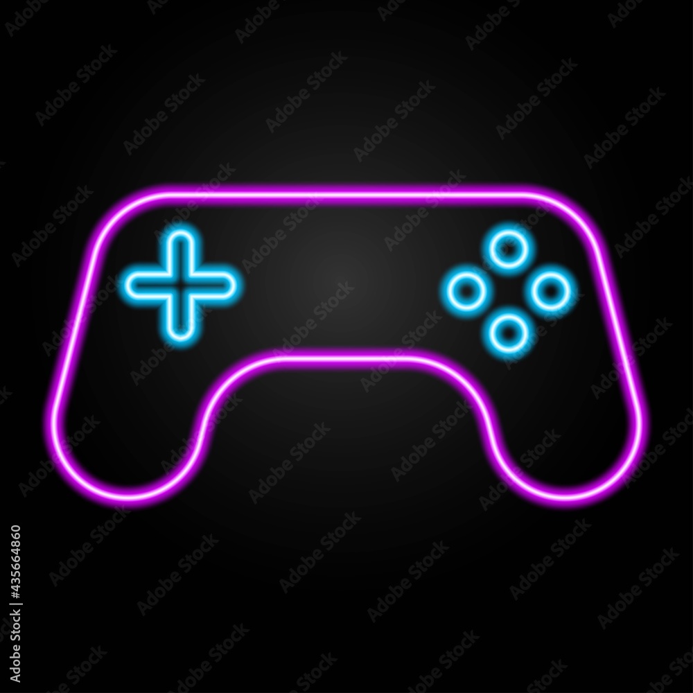 Joystick neon sign, modern glowing banner design, colorful trend of ...