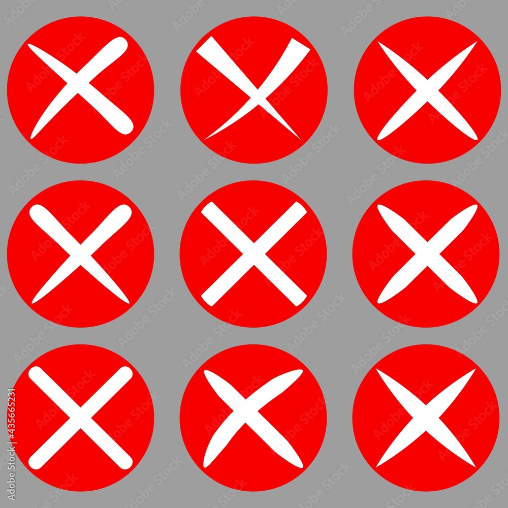 Vetor de Vector cross check marks. Check in a white cross in a red ...