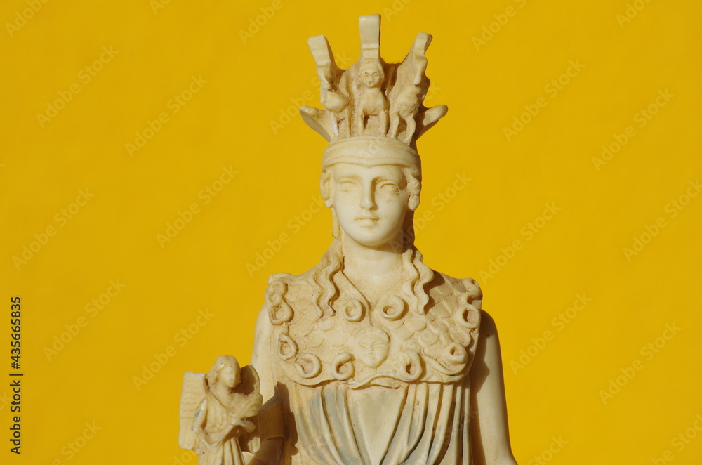 Scale reproduction of the statue of the goddess Athena daughter of Zeus ...