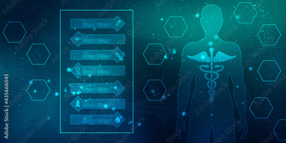 2d illustration caduceus medical symbol Stock Illustration | Adobe Stock