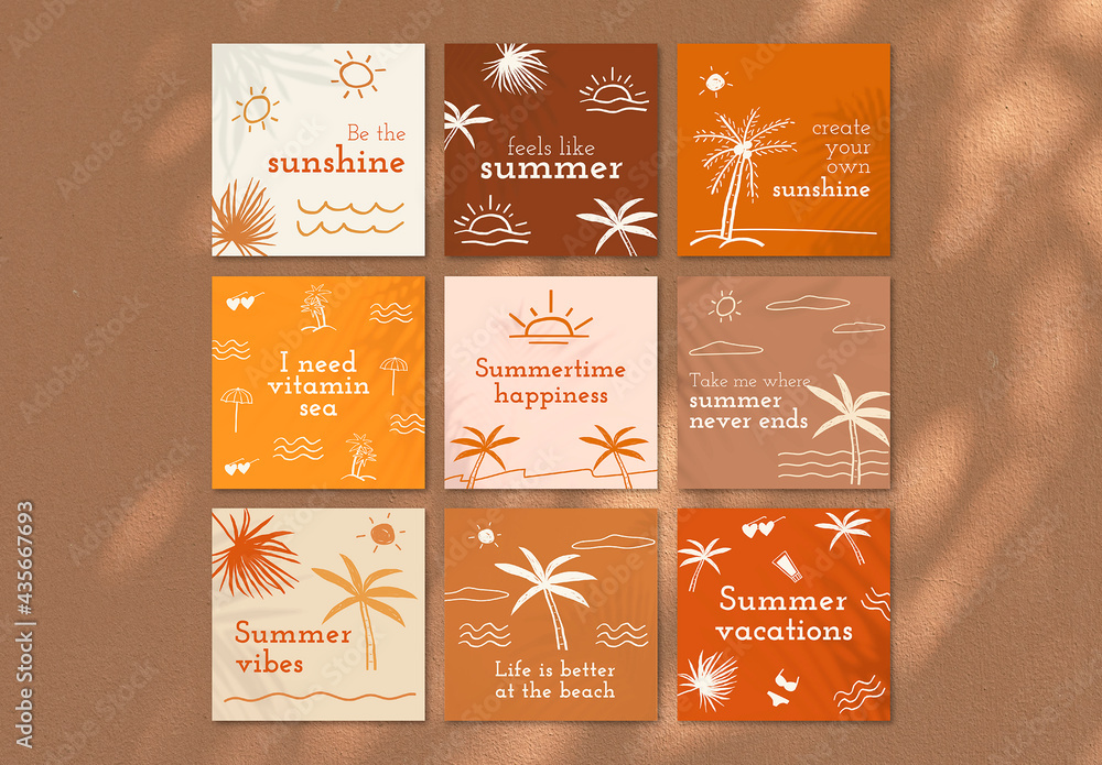 Editable Summer Layout for Social Media Banner Stock Template | Adobe Stock