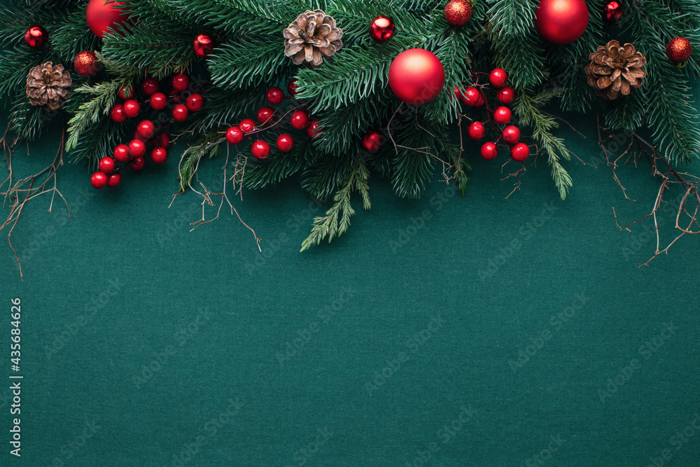 Christmas holiday background or template for a greeting card or banner ...
