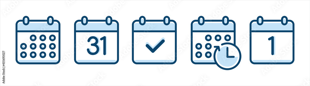 Calendar Icon collection. Set of calendar symbols. Meeting Deadlines ...