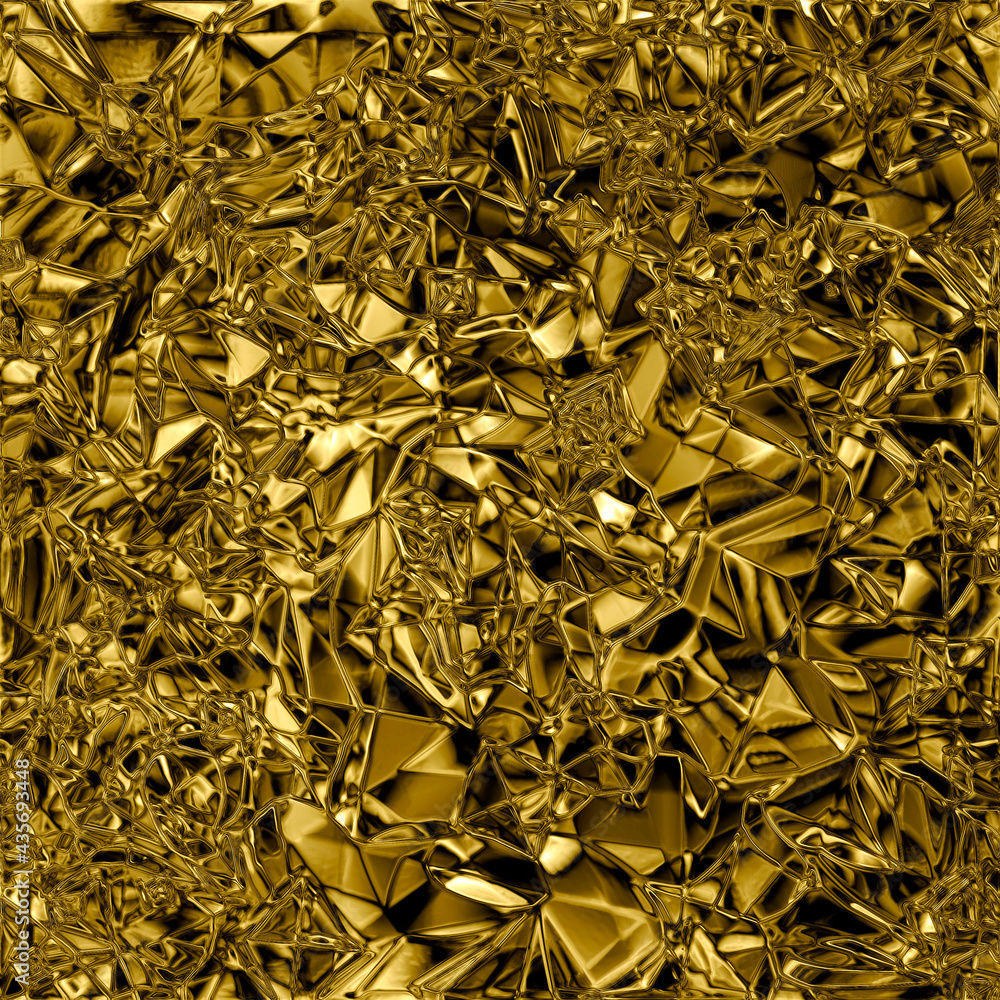 Crinkly High Shine Gold Chrome Foil Texture Stock Illustration | Adobe ...