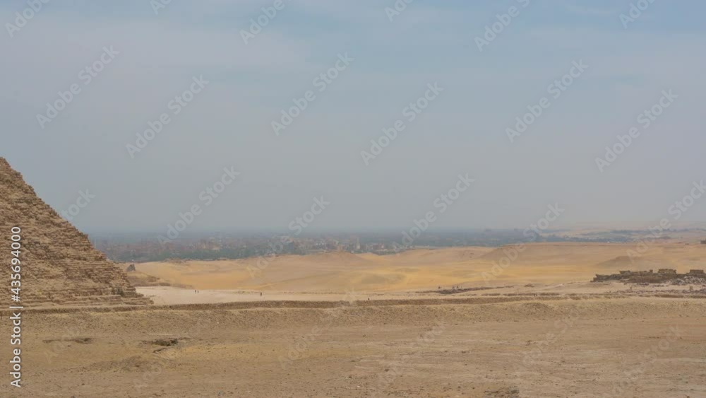Panorama of the great pyramid of Cheops on the Giza plateau, Cairo. The ...