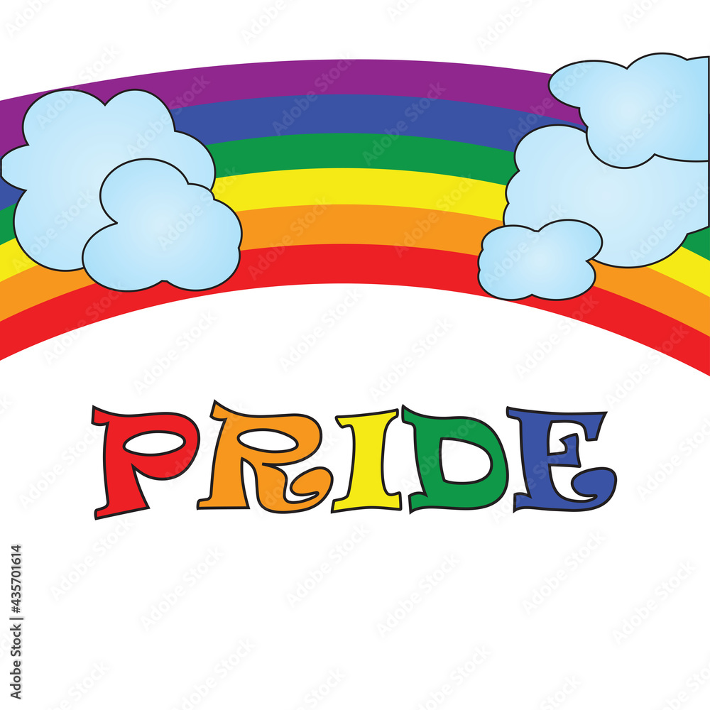 Happy pride month banner. Rainbow love concept with clouds. Pride day ...