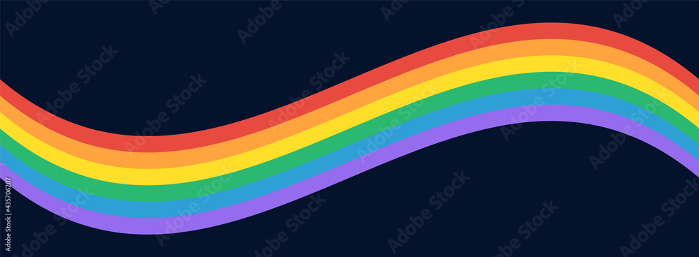 Lgbtq Gay Pride Flag Background Lgbt Pride Flag Rainbow Wave On Dark