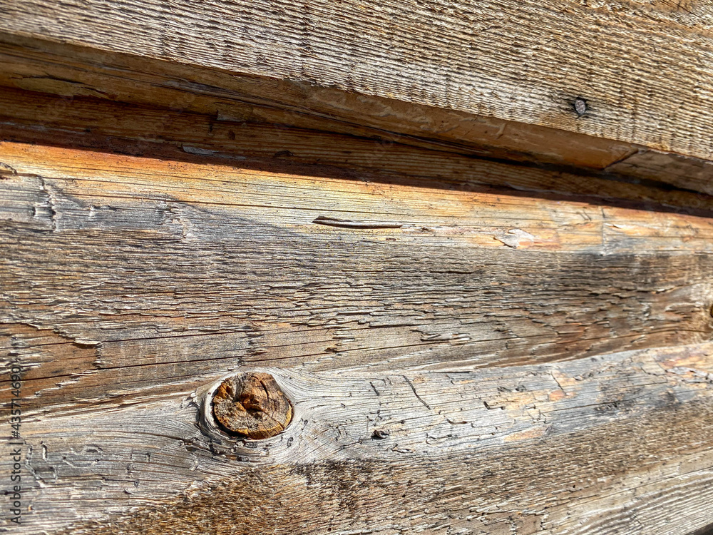 Brown unpainted natural wood with grains for background and texture ...