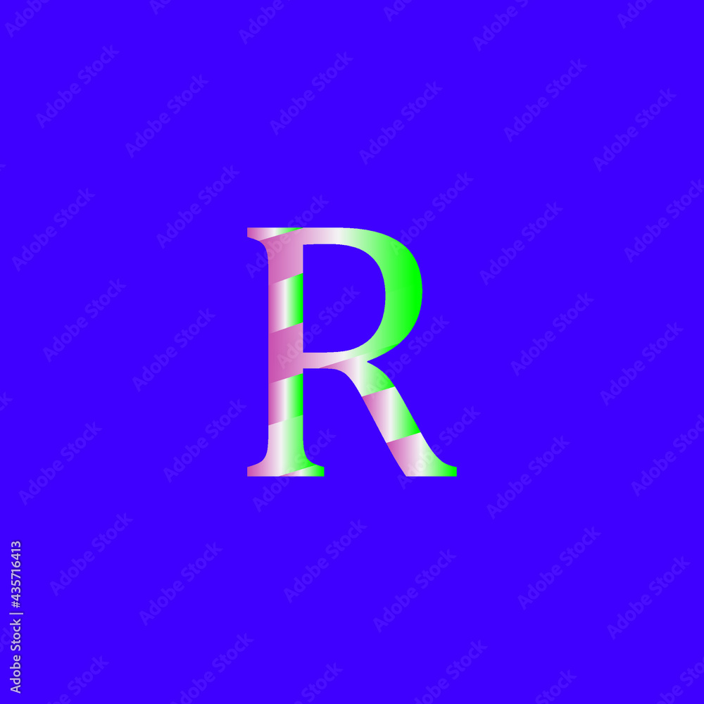 R letter logo icon vector template on purple background creative letter ...