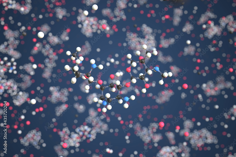 Gentamicin molecule. Conceptual molecular model. Chemical 3d rendering ...