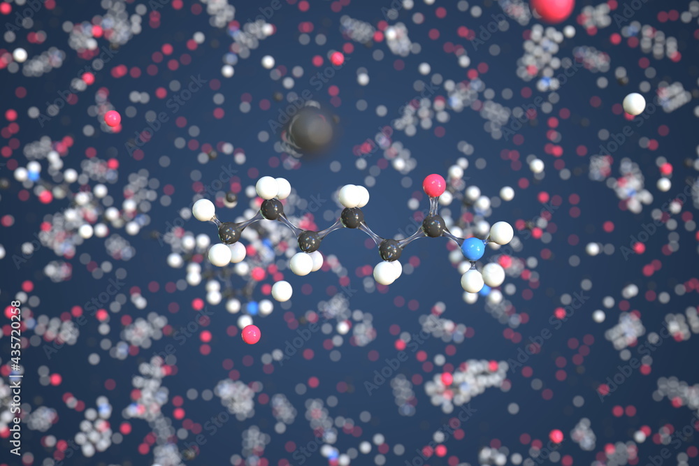 Polyamide 6 molecule, scientific molecular model, 3d rendering Stock ...