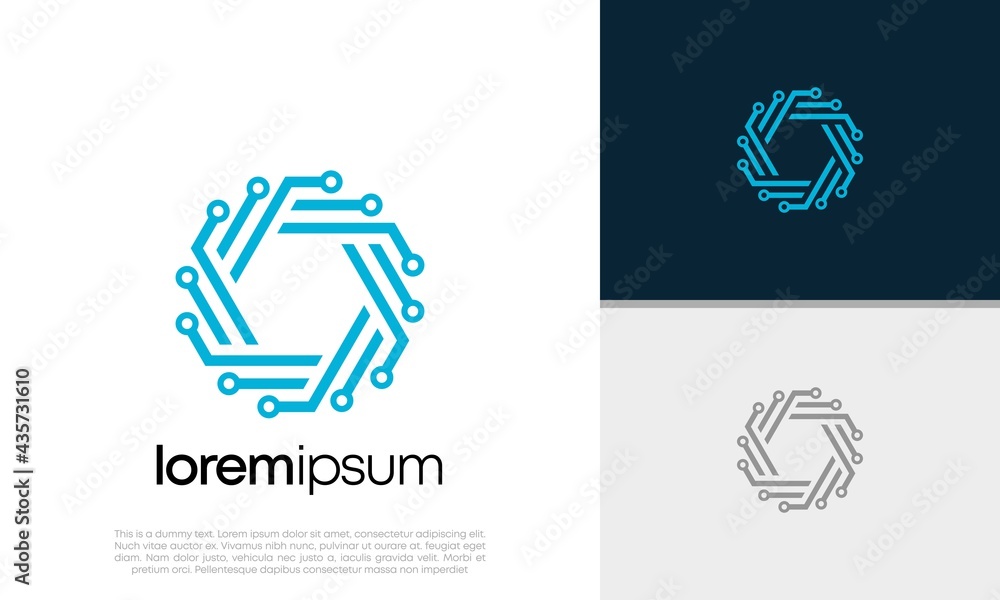 Abstract artificial intelligence logo. Innovative high tech logo ...