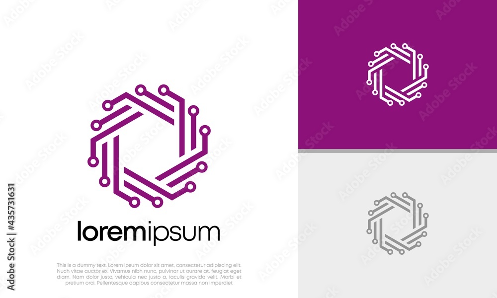 Abstract artificial intelligence logo. Innovative high tech logo ...