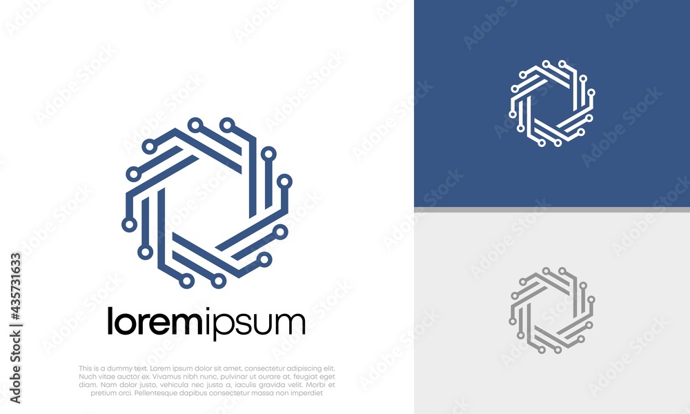 Abstract artificial intelligence logo. Innovative high tech logo ...
