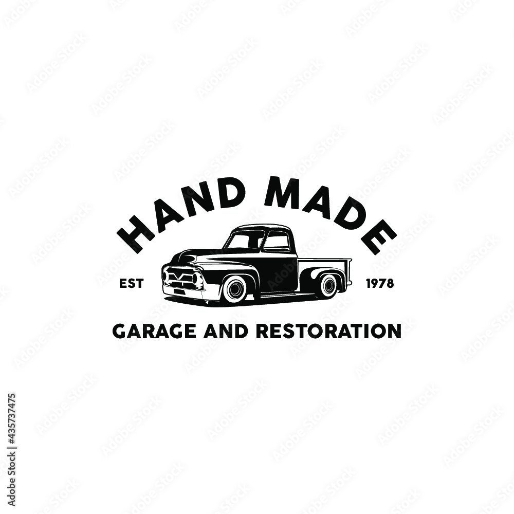 Handmade garage and restoration logo vector Stock Vector | Adobe Stock