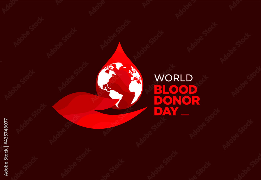 World Blood Donor Day vector illustration. Blood donation awareness ...