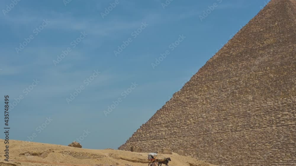 Panorama of the great pyramid of Cheops on the Giza plateau, Cairo. The ...