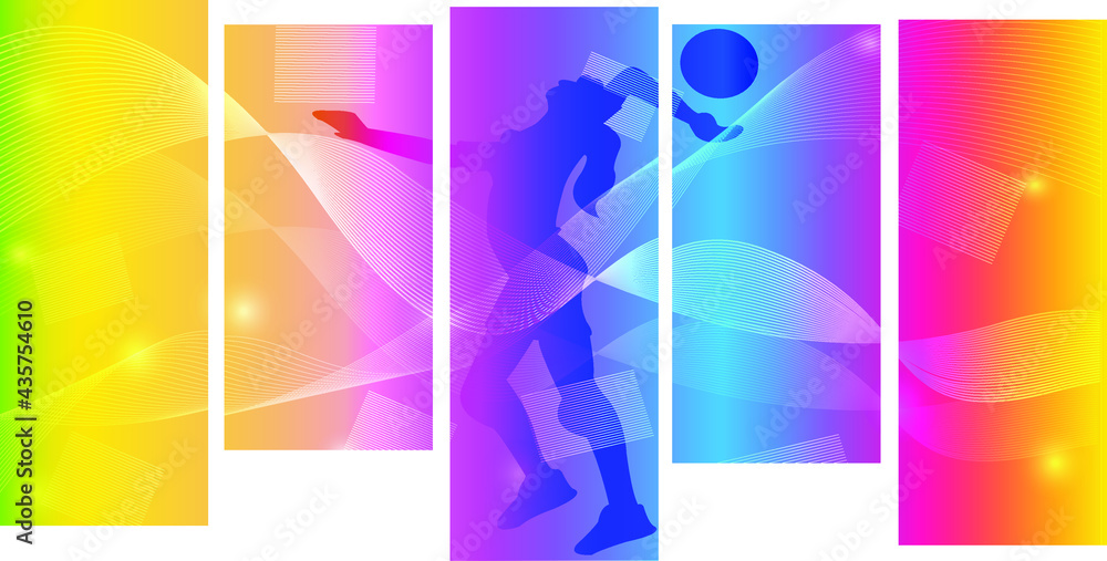 Volleyball logo design. Colorful sport background. Website Landing Page ...