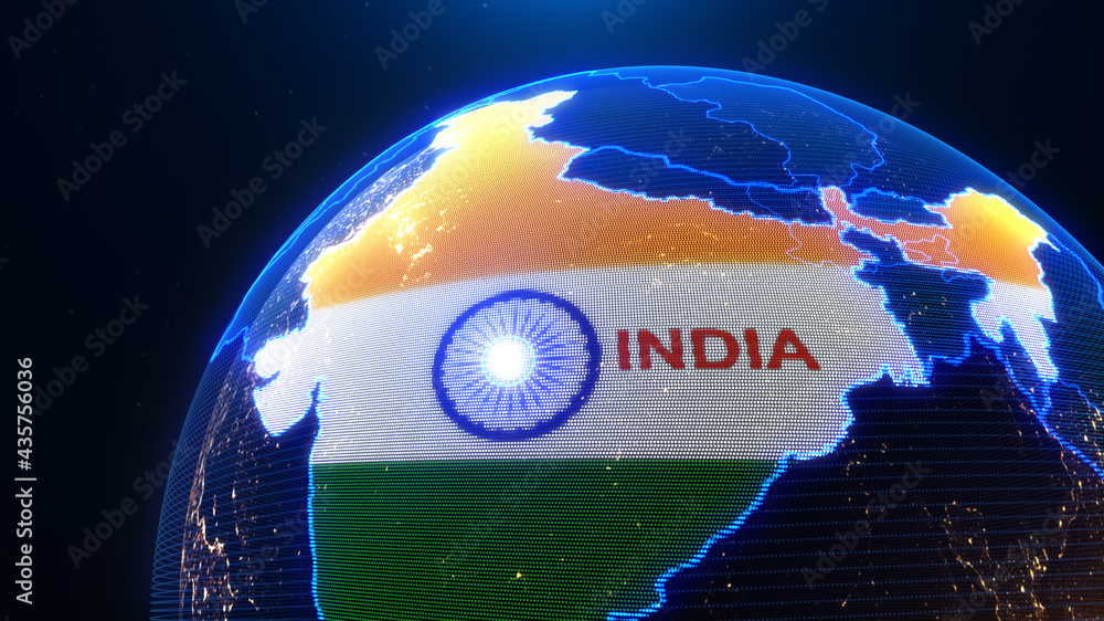 a world map of India, 3d rendering, Stock Illustration | Adobe Stock