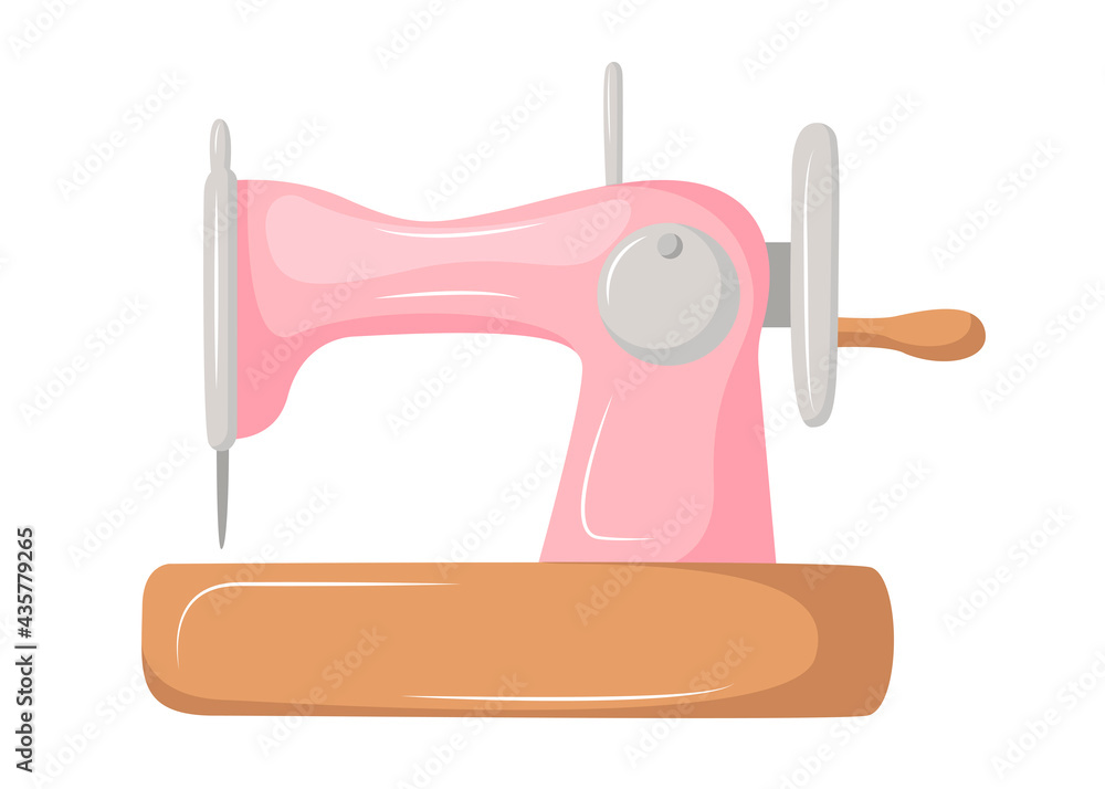 pink sewing machine. vector illustration in cartoon style Stock Vector ...