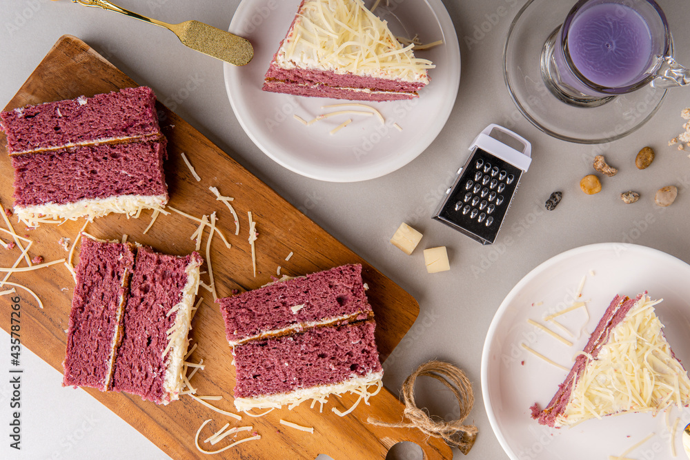 Taro Cheesecake is a sweet dessert consisting of two layers. The main ...
