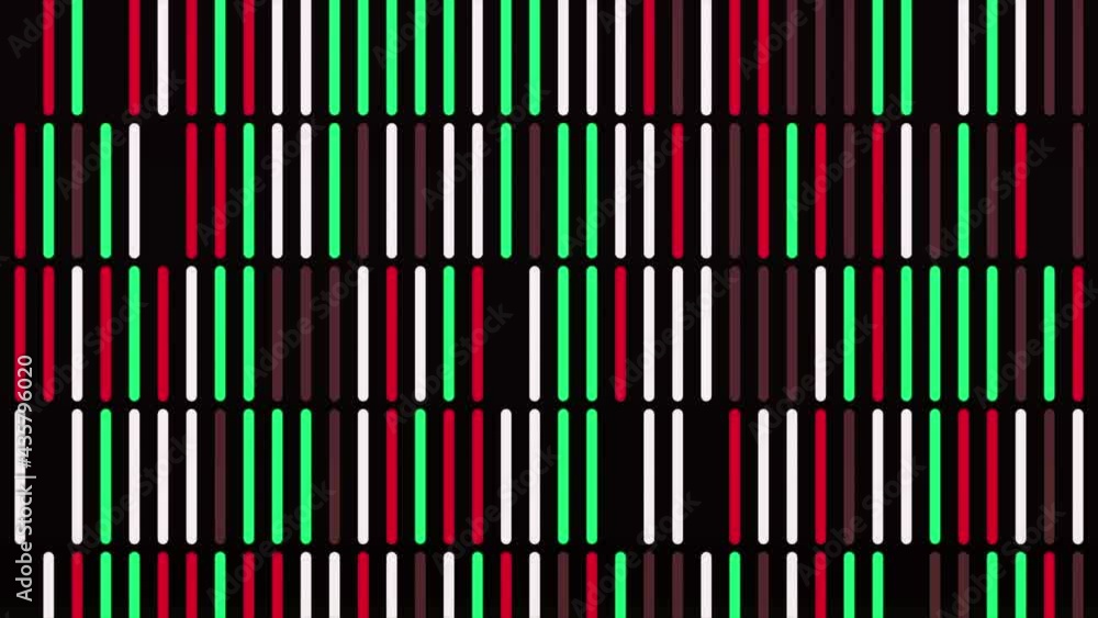 Multicolored rain of abstract same size narrow parallel lines falling ...