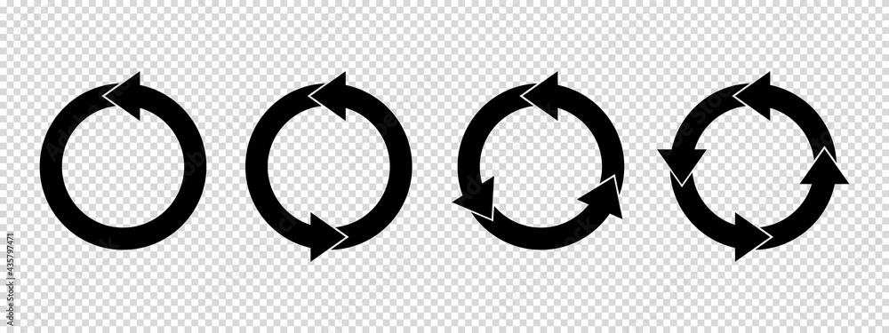Circle Arrows Set - Different Vector Illustrations - Isolated On ...